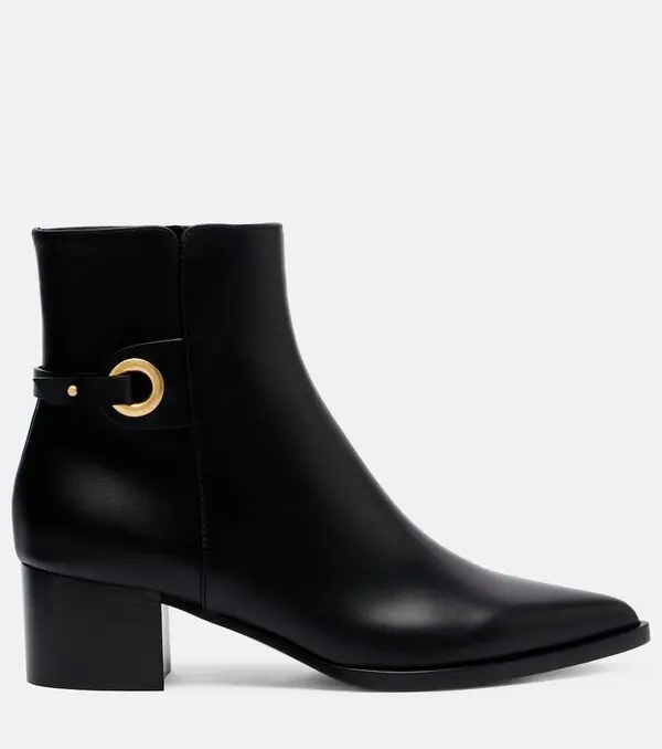 GIANVITO ROSSI Granada Leather Ankle Boots