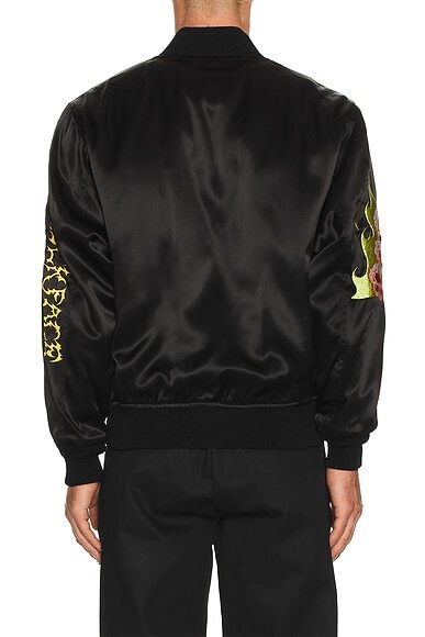 WACKO MARIA X Neck Face Embroidered Bomber Jacket