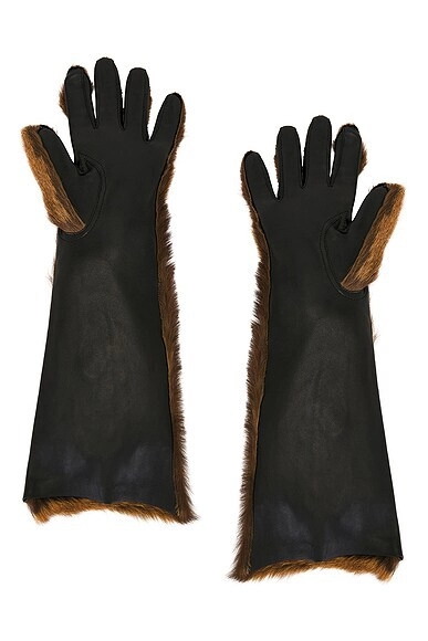 Magda Butrym Leather And Fur Gloves