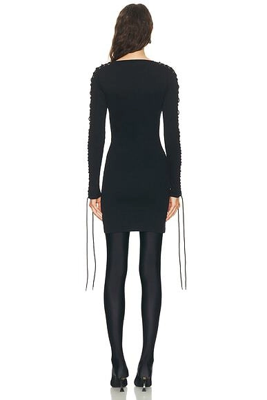 Balenciaga Lace-up Long Sleeve Dress