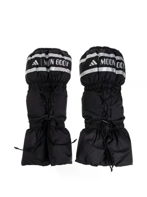 Adidas Moon Boot Striped Printed Logo Socks - Black