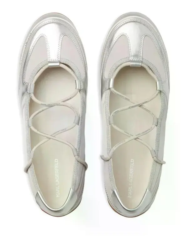 Karl Lagerfeld Altia Ballet Flats - Silver