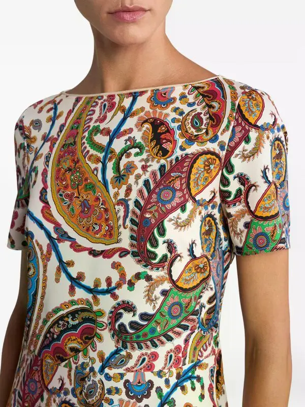 Etro Paisley Print Midi Dress - Neutrals