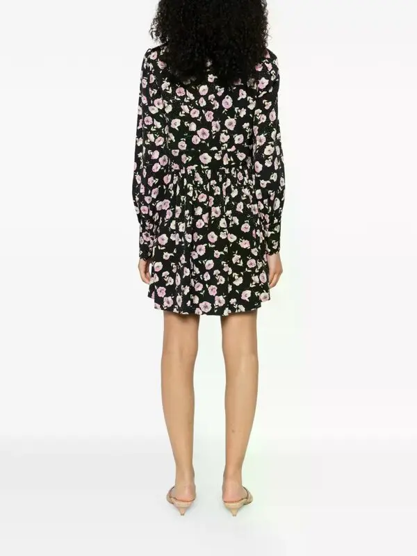 TWINSET Floral Print V-neck Mini Dress
