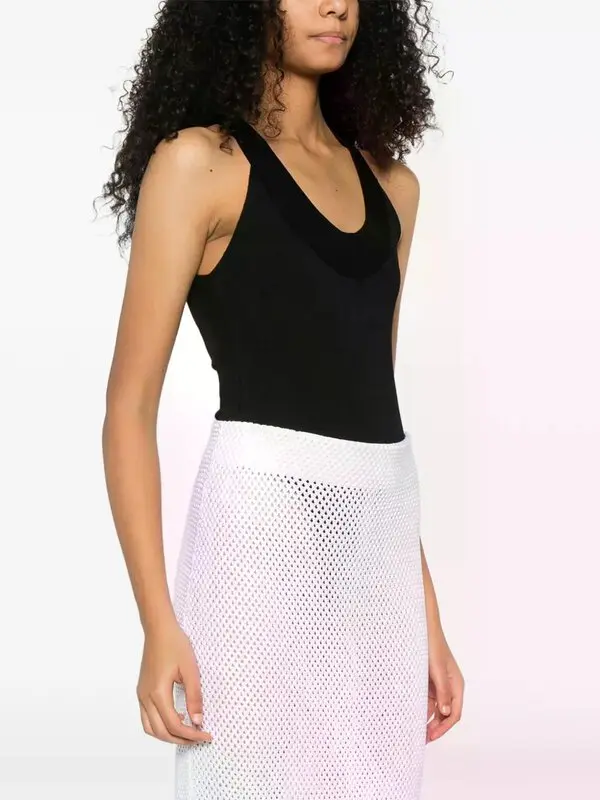 Brandon Maxwell Ribbed Knit Bodysuit - Black
