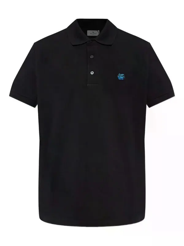 Etro Embroidered Polo Shirt - Black