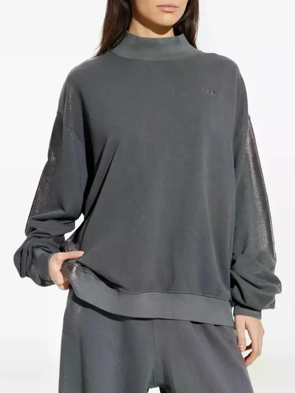 DIESEL® High-neck Shimmering Sleeve Sweatshirt