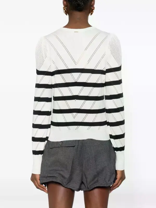 TWINSET Striped Organic Cotton And Cashmere Sweater