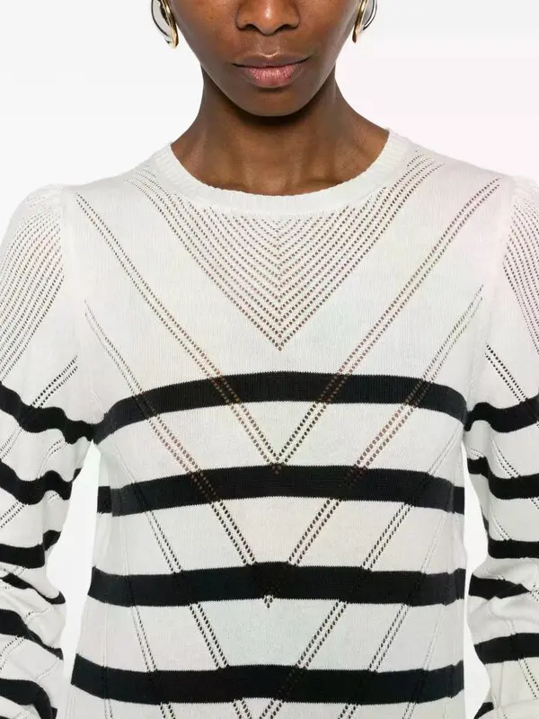 TWINSET Striped Organic Cotton And Cashmere Sweater