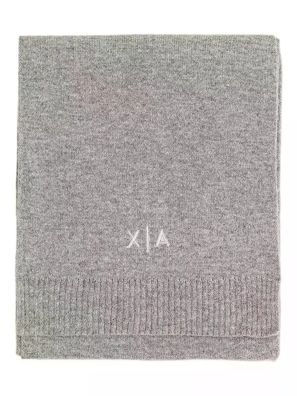 Armani Exchange Logo-embroidered Scarf - Grey