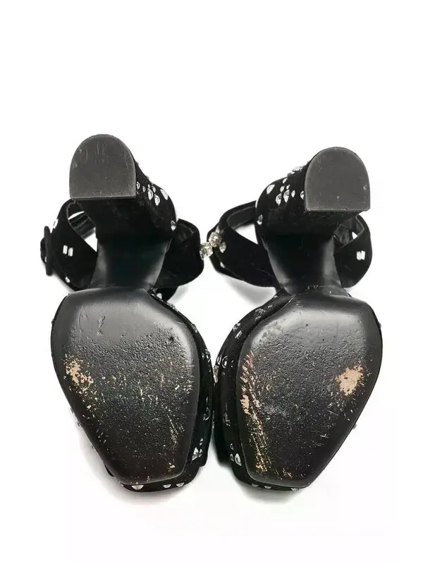 GIUSEPPE ZANOTTI Embellished Velvet Platform Sandals
