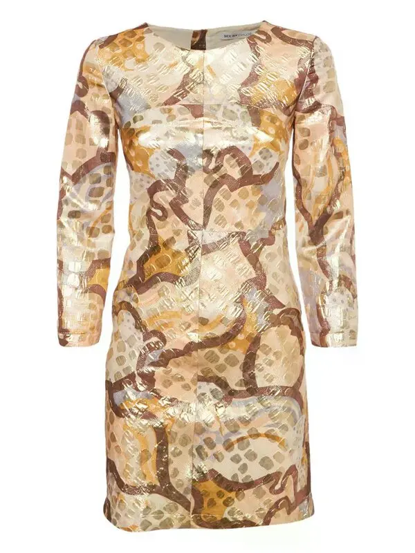 See By Chloé Jacquard Long Sleeve Mini Dress