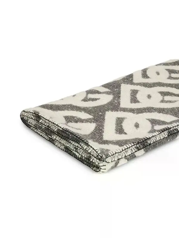 Dolce & Gabbana Logo-pattern Blanket - Grey