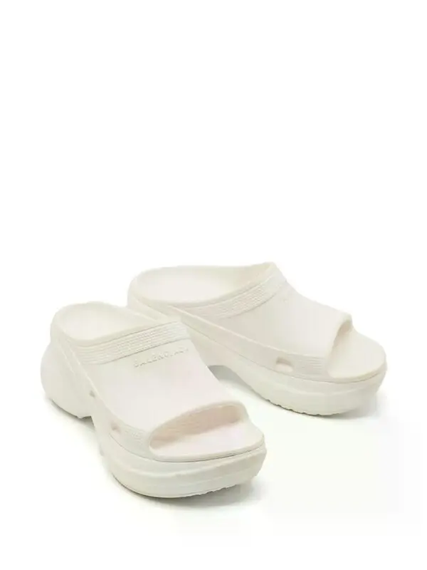 Balenciaga X Crocs Rubber Platform Slides - White