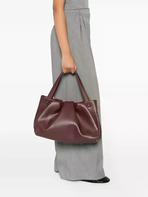THEMOIRE Athena Gathered Tote Bag - Red