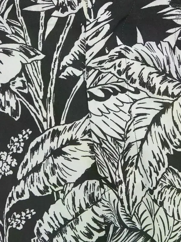 Palm Angels White Floral Print Crepe Shorts