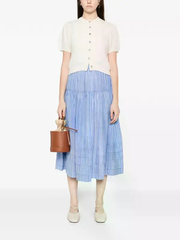 DÔEN Anisa Puff-sleeve Cardigan - Neutrals