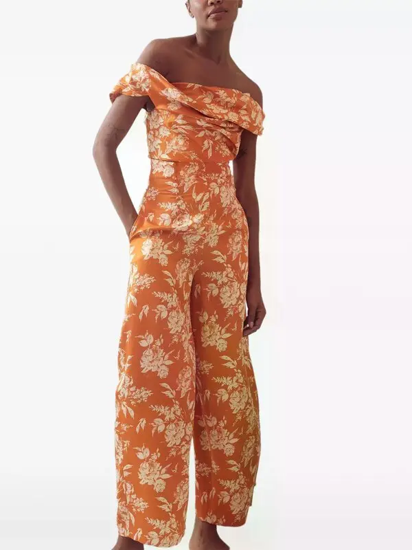 Rosie Assoulin Off-shoulder Floral Print Top