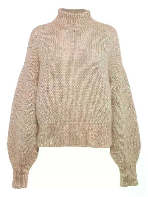 Hugo High-neck Knit Sweater With Lurex Accents