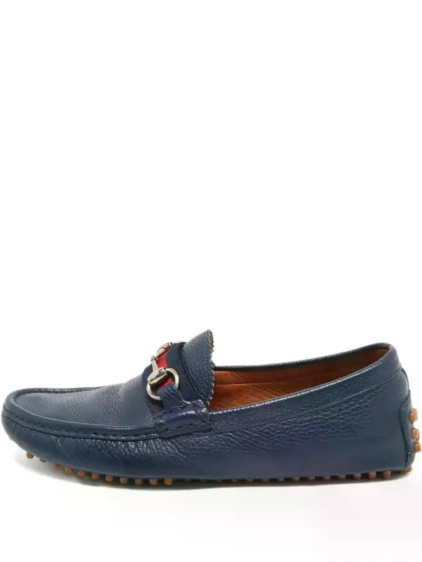 Gucci Horsebit Detail Leather Loafers