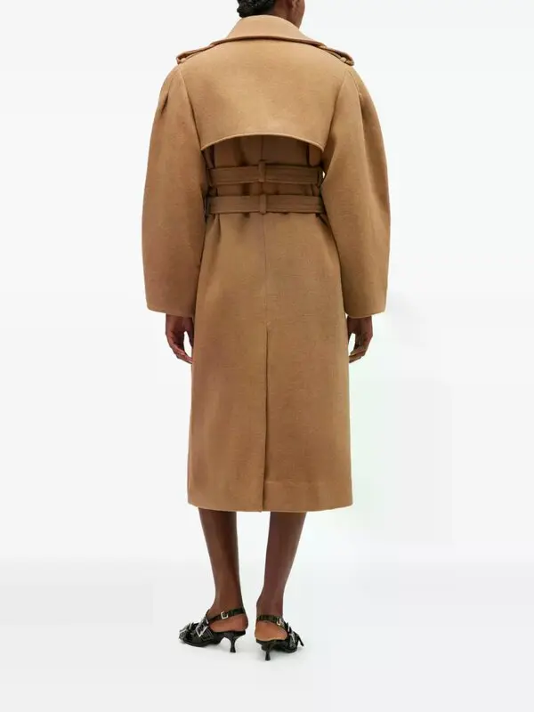GANNI Belted Double-breasted Trench Coat