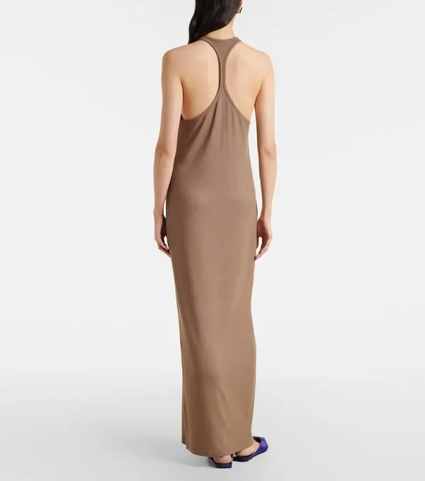 TOM FORD Racerback Jersey Maxi Dress - Brown