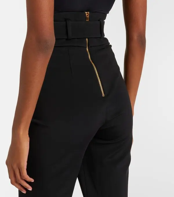 Balmain High-rise Slim Belted Pants