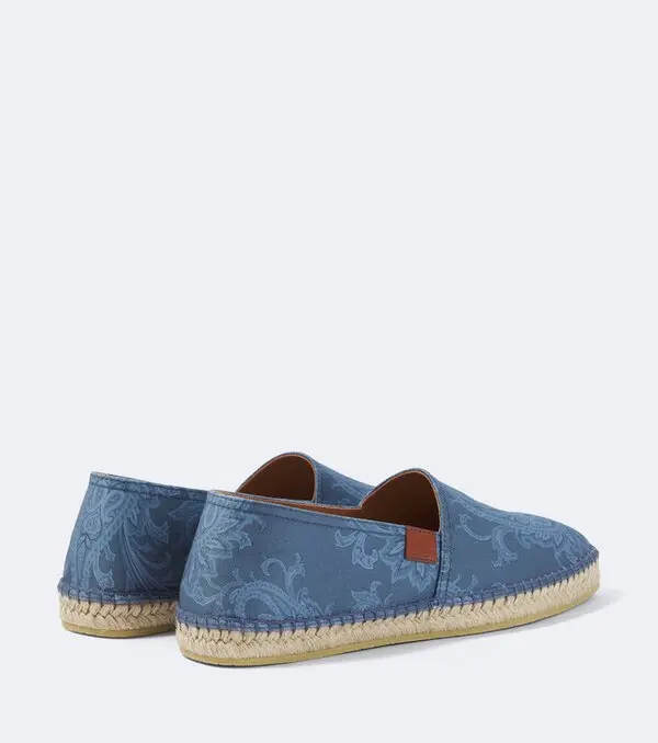 Etro Paisley Gabardine Espadrilles - Blue