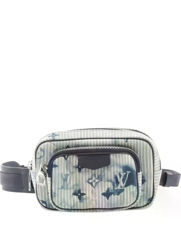 LOUIS VUITTON Striped Watercolour-pattern Mini Belt Bag - Blue