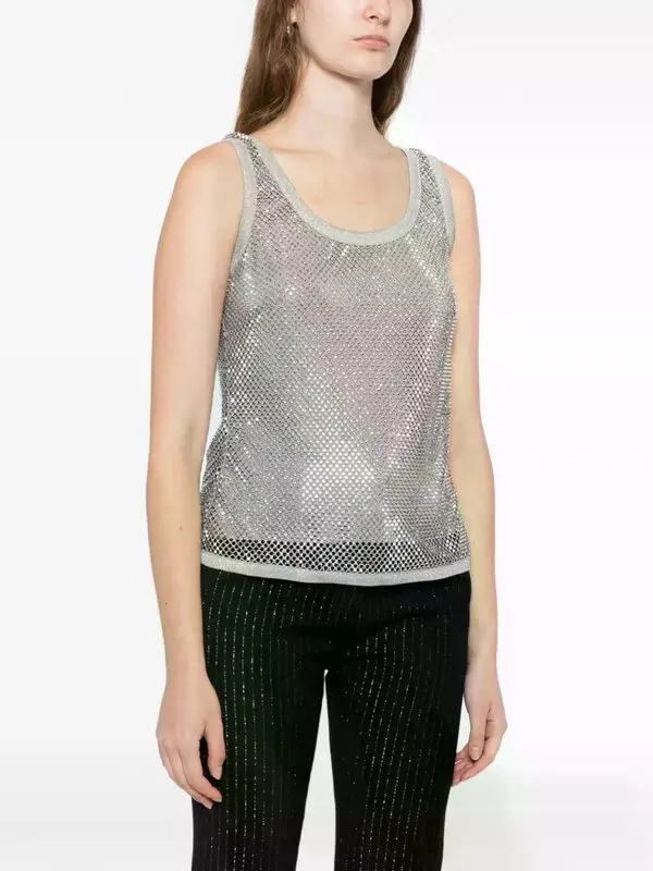 Ralph Lauren Crystal-embellished Sleeveless Top - Grey