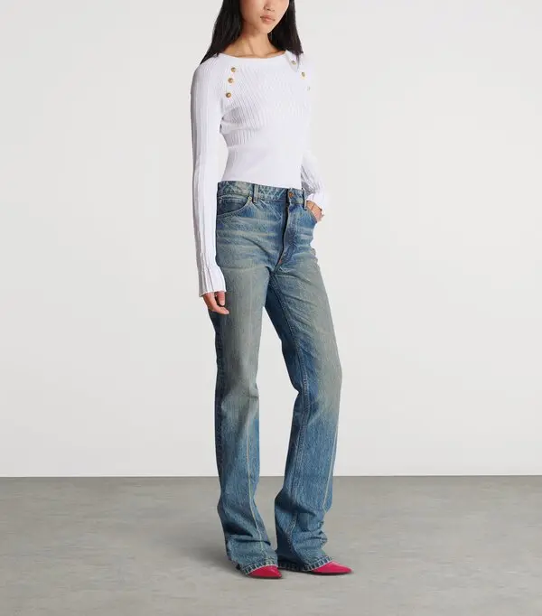 Balmain Faded Flared Jeans