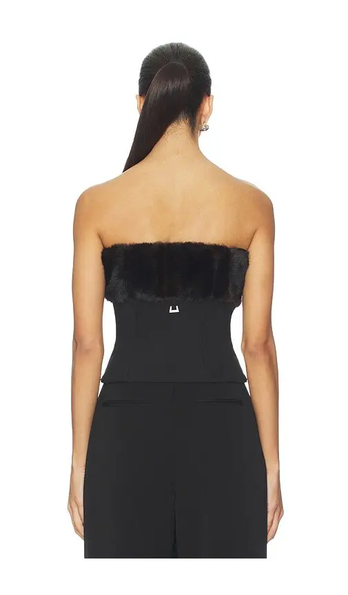 Apparis Strapless Faux Fur Trimmed Tube Top