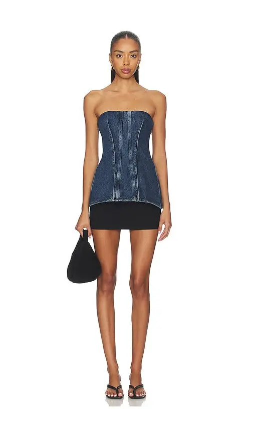 AGOLDE Lara Corset Top - Blue