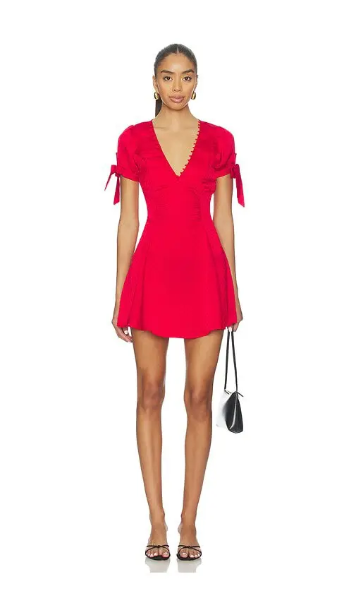 Frankies Bikinis Ella Satin Jacquard Mini Dress