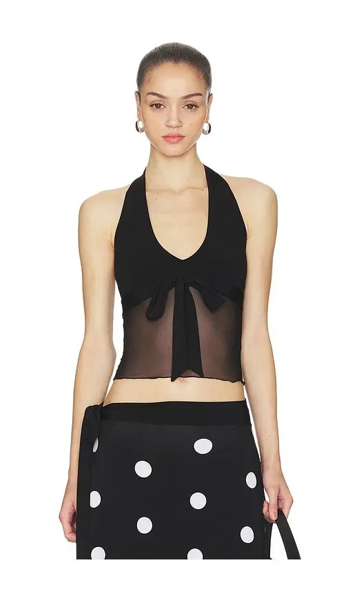 Frankies Bikinis May Mesh Halter Top In . Also - Black