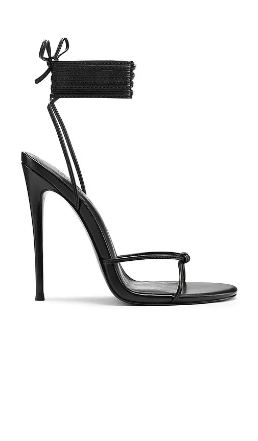 Femme La Athens Lace Up Stiletto Heel - Black