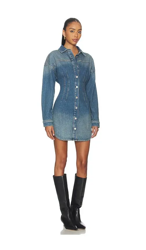 Good American Shaped Denim Dress - Blue