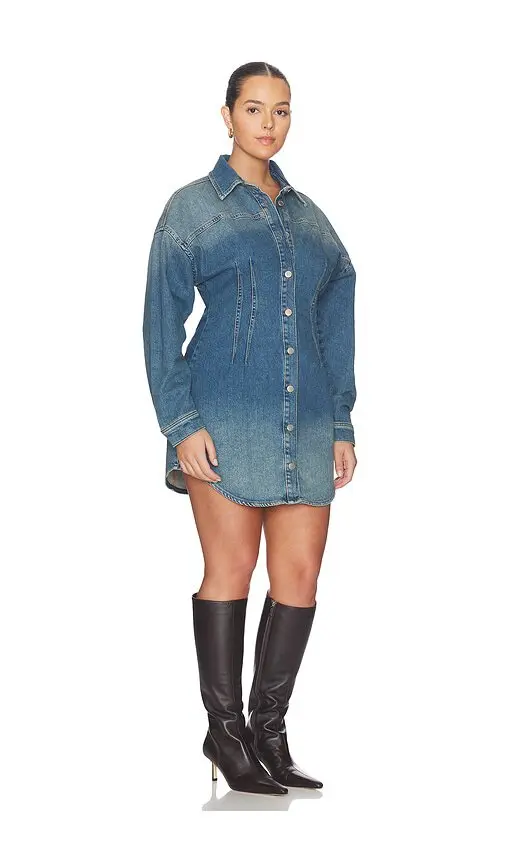 Good American Shaped Denim Dress - Blue