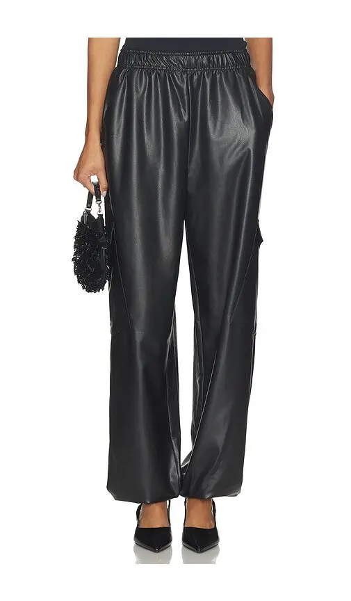 Lapointe Textured Faux Leather Jogger - Black
