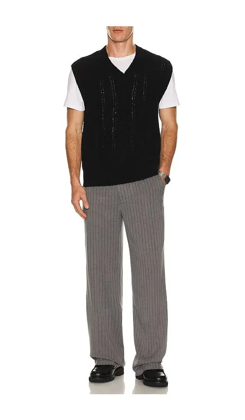 KROST Herringbone Pleated Trousers