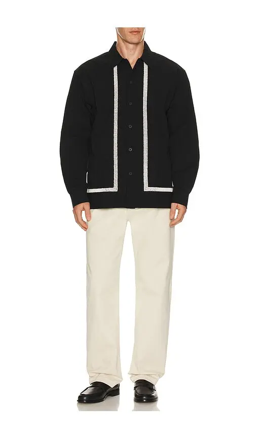 Nn07 Reed Embroidered Button Up Overshirt In . Also