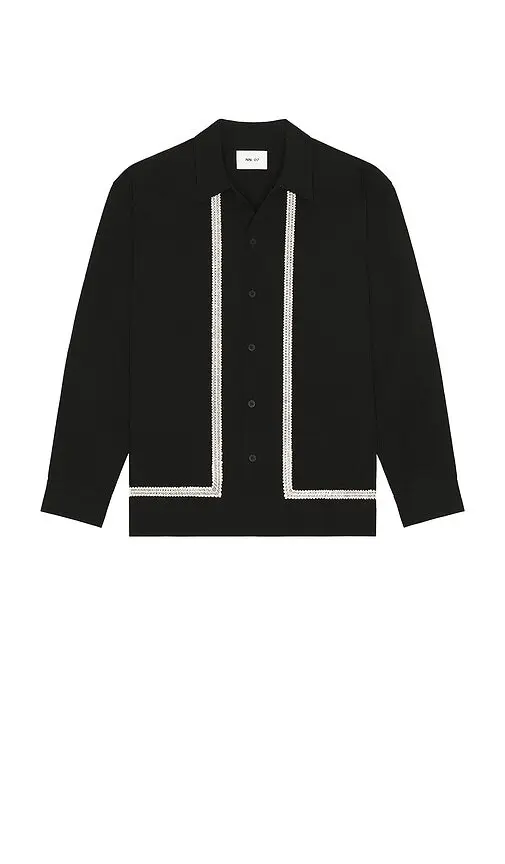 Nn07 Reed Embroidered Button Up Overshirt In . Also