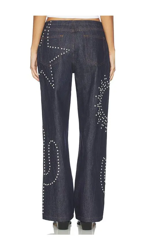 UNDERSTATED LEATHER Embellished Wide Leg Jeans
