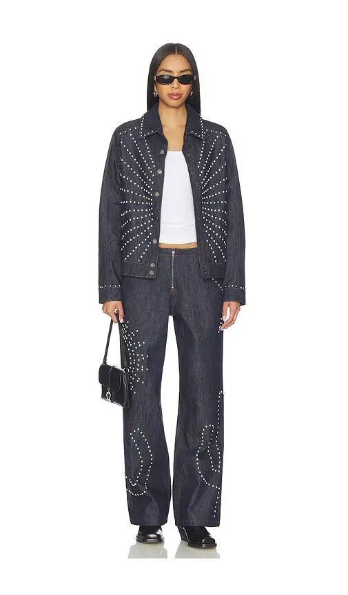 UNDERSTATED LEATHER Studded Denim Jacket