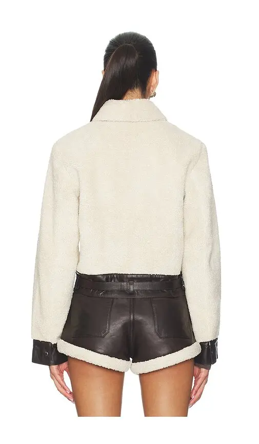 UNDERSTATED LEATHER Faux Shearling Cropped Jacket