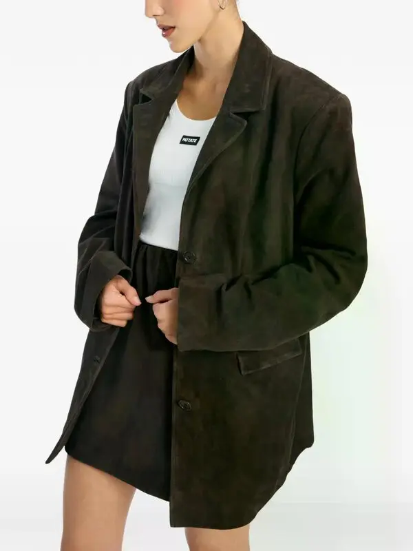 ROTATE BY BIRGER CHRISTENSEN Suede Single-breasted Blazer