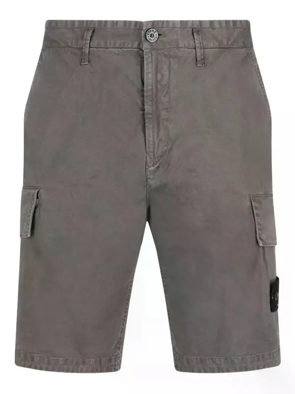 Stone Island Cargo Shorts With Old-effect Treatment - Grey