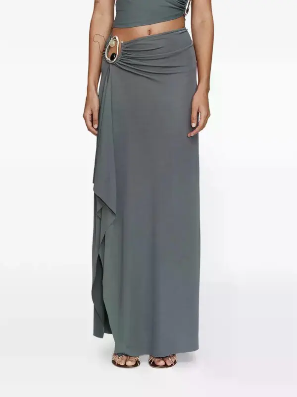 Christopher Esber Orica Cascade Crystal Maxi Skirt - Grey