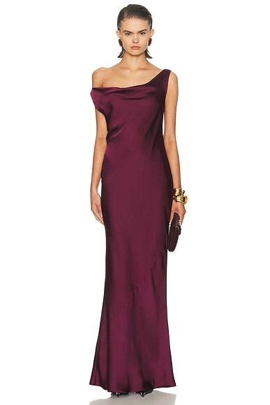Norma Kamali Drop Shoulder Maria Gown - Plum