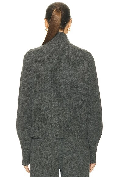 Guest In Residence Cropped Rib Turtleneck Sweater - Charcoal